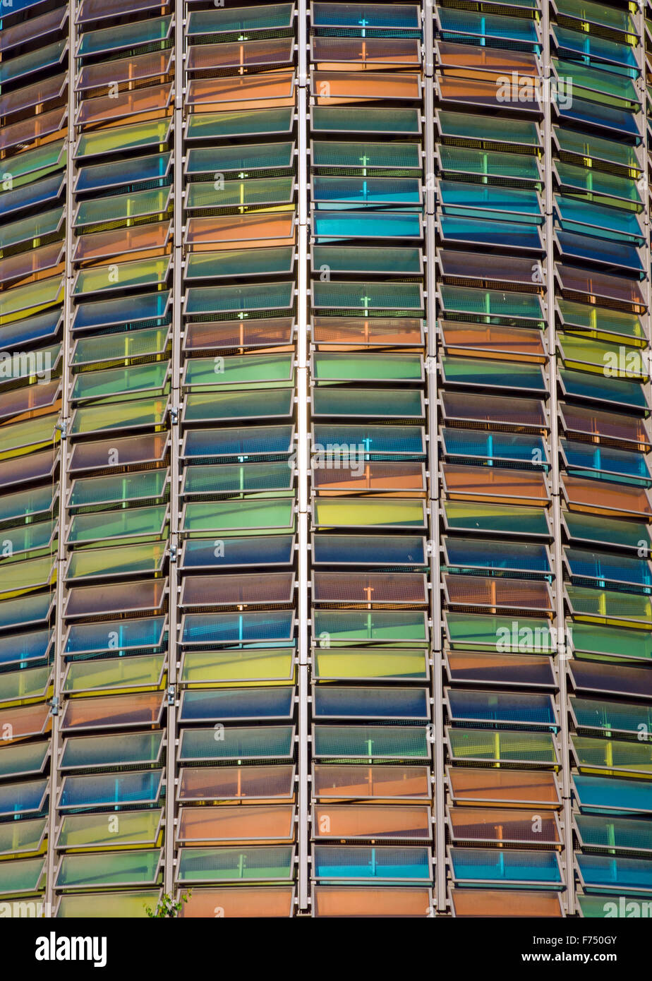 The colourful facade of a parking garage Stock Photo - Alamy