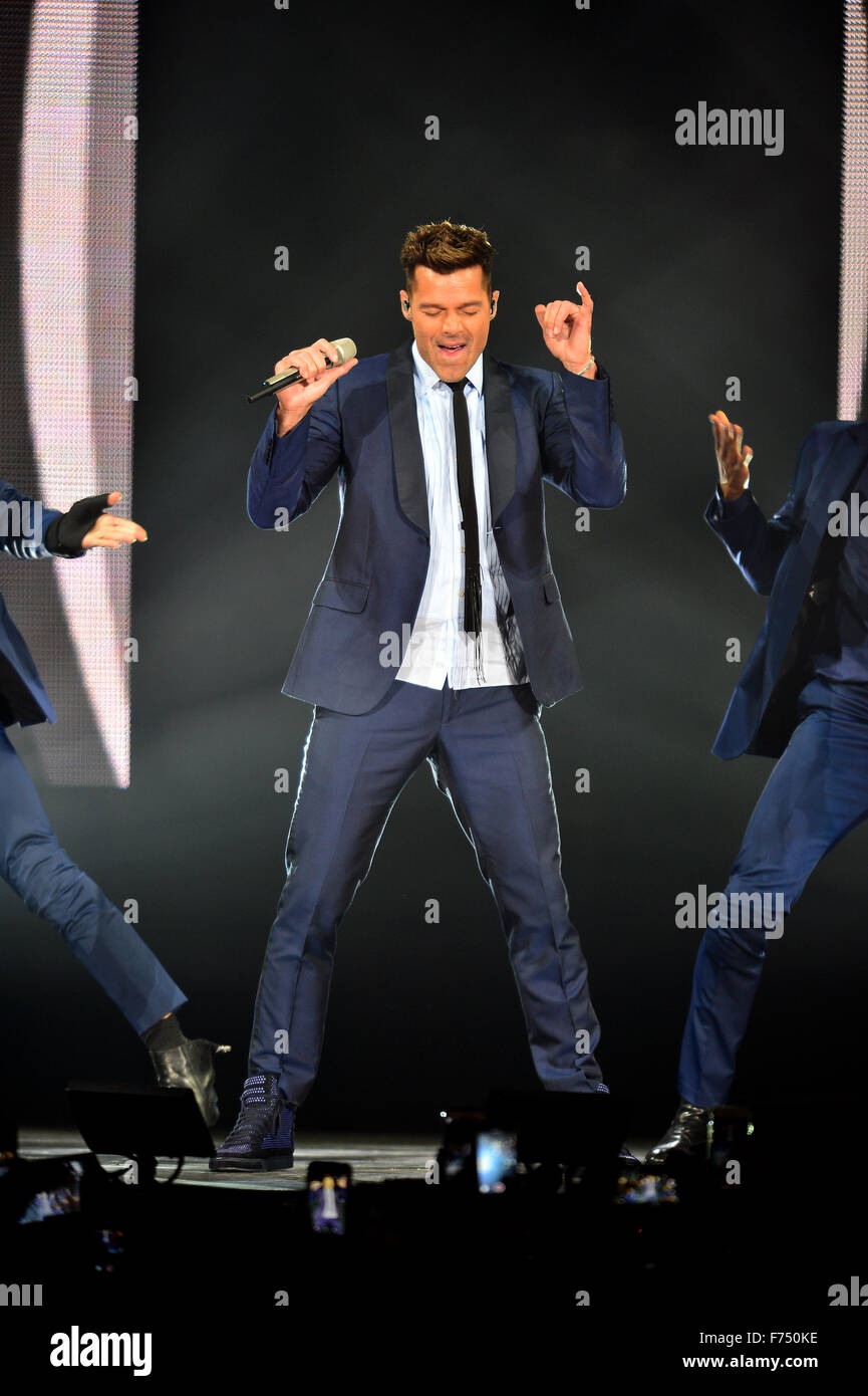 Ricky Martin performs live in concert during his 'One World Tour' at ...