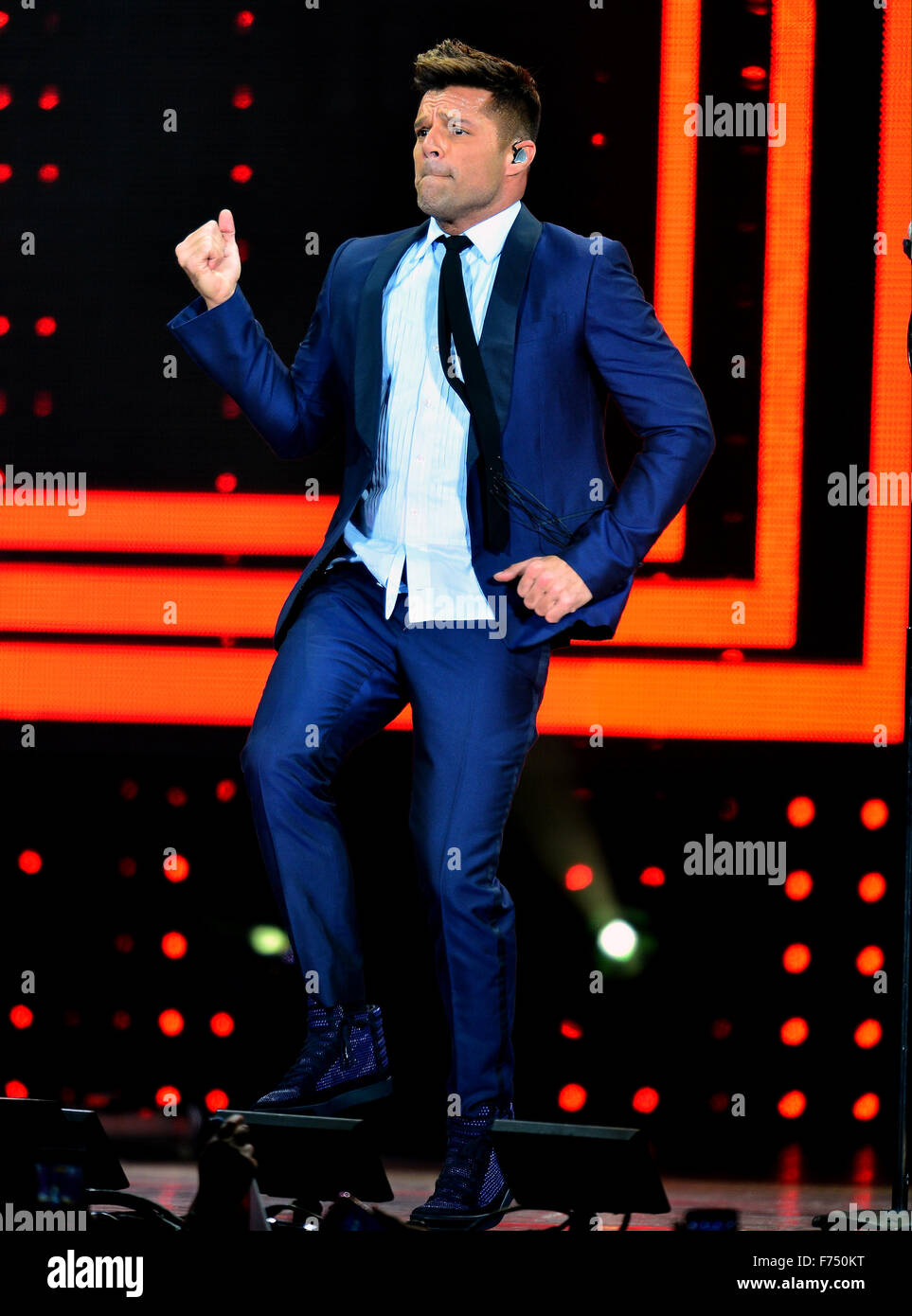 Ricky Martin performs live in concert during his 'One World Tour' at ...