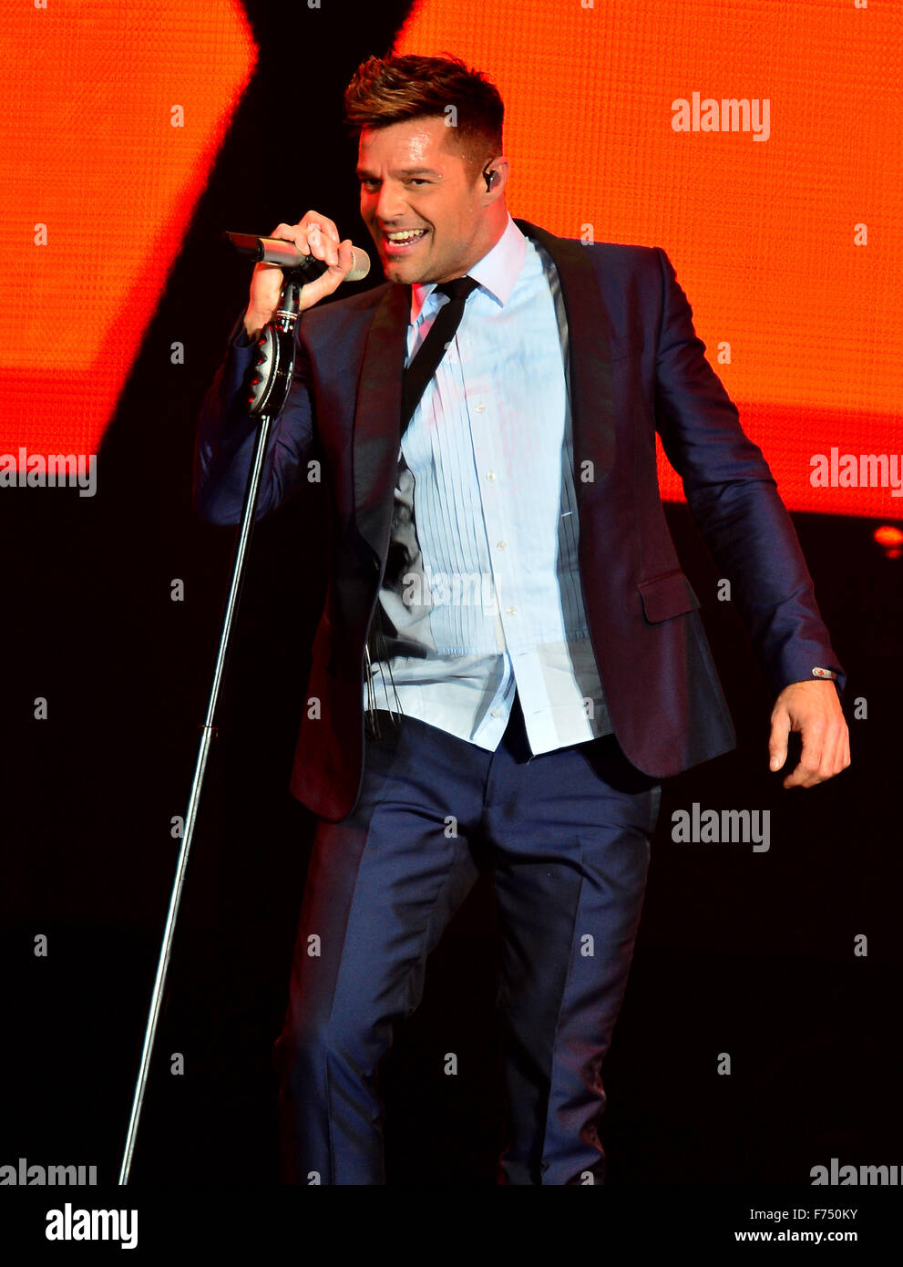 Ricky Martin performs live in concert during his 'One World Tour' at ...