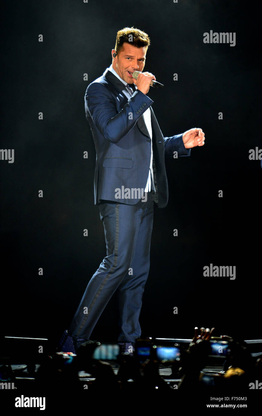 Ricky Martin performs live in concert during his 'One World Tour' at ...
