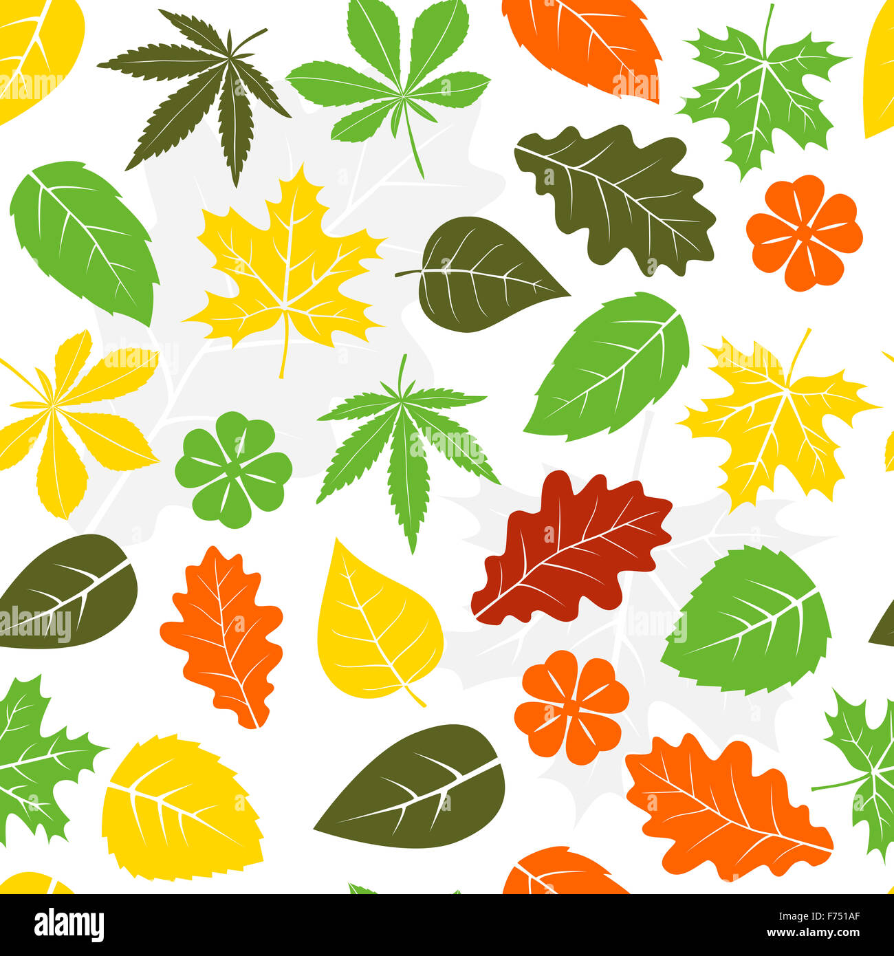 Seamless autumn leaves pattern background Stock Photo - Alamy