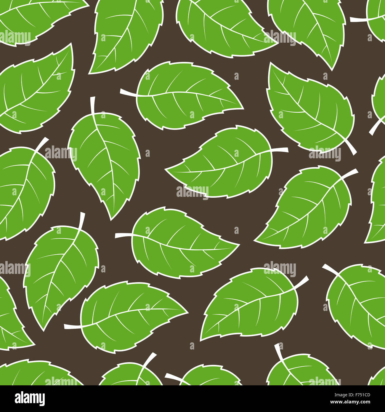 Seamless green leaves pattern background Stock Photo - Alamy