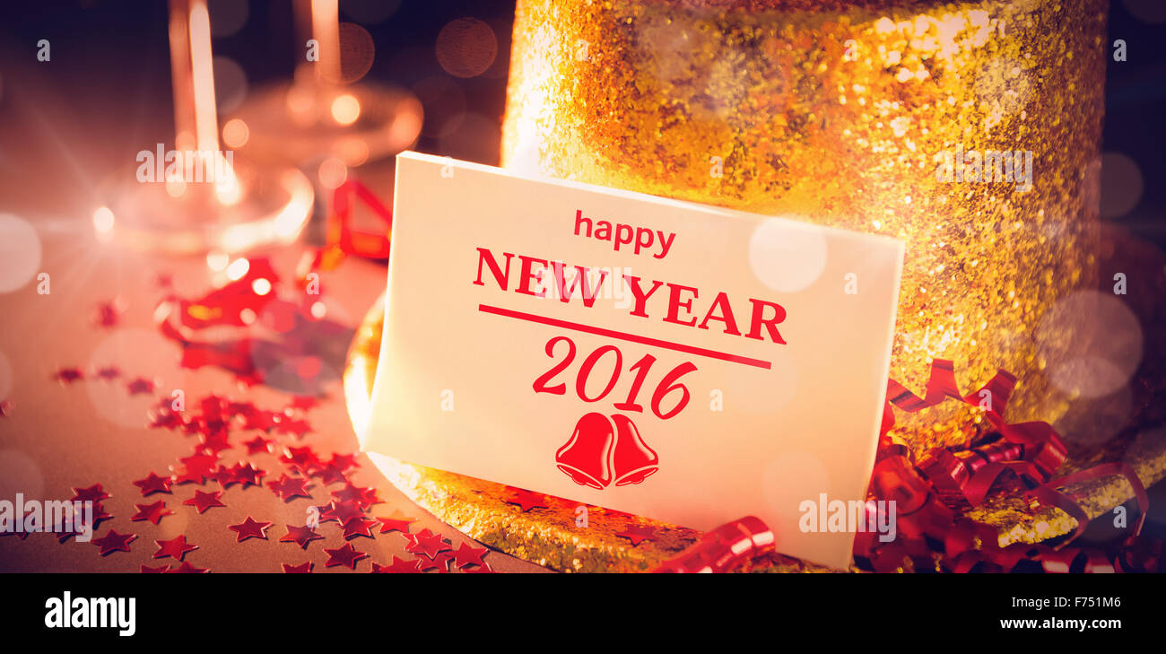 Table at new years eve celebration Stock Photo - Alamy