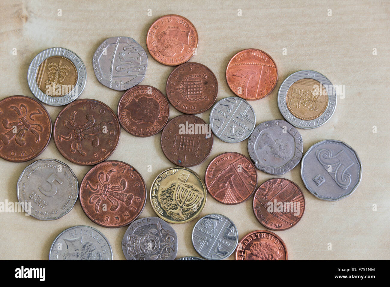 Array of different coins (background Stock Photo - Alamy