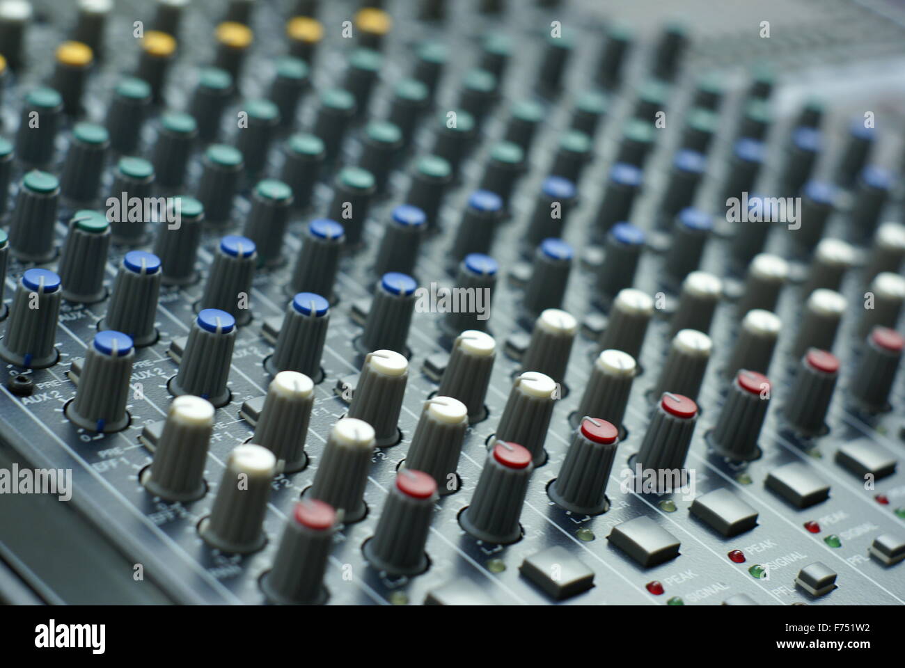 Audio mixer console with knobs Stock Photo - Alamy