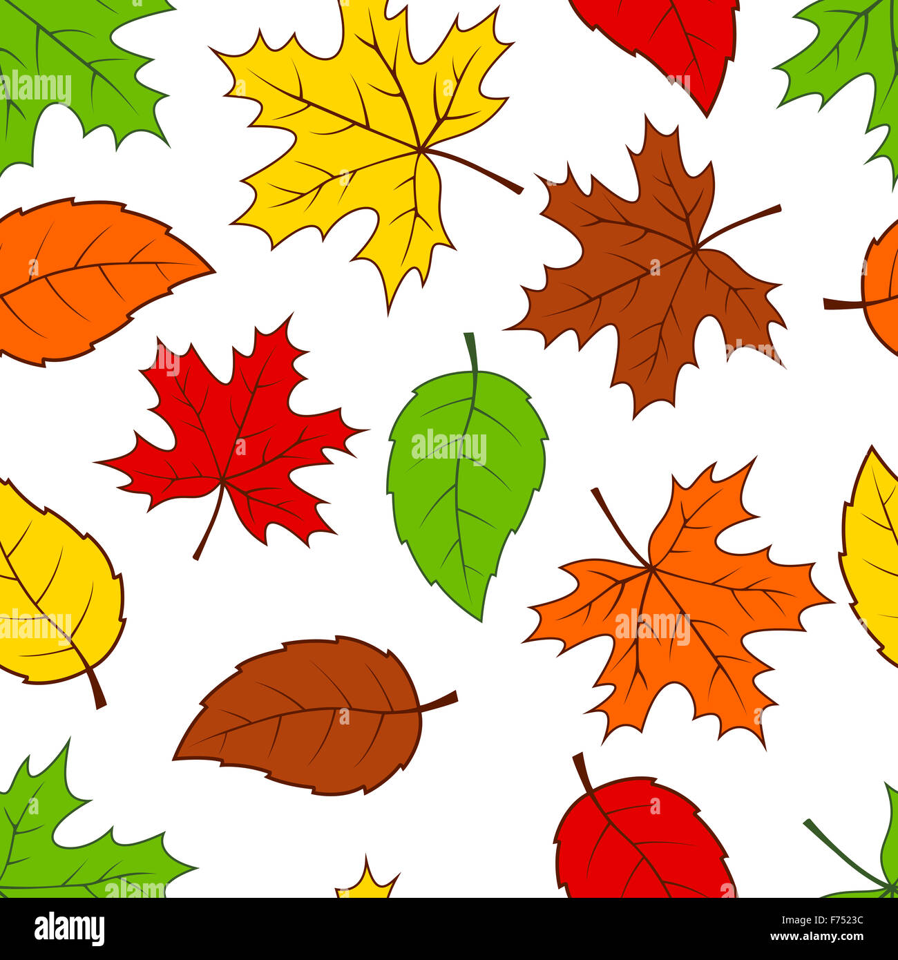 Seamless autumn colorful leaves pattern background Stock Photo - Alamy