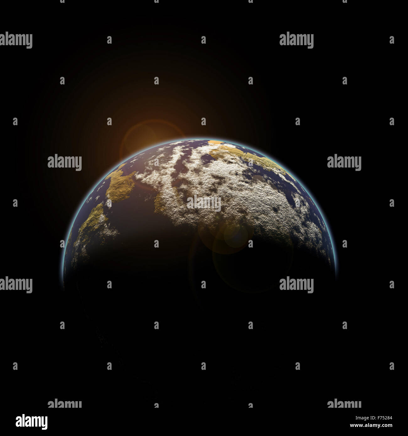 Earth in space sun ray hi-res stock photography and images - Alamy