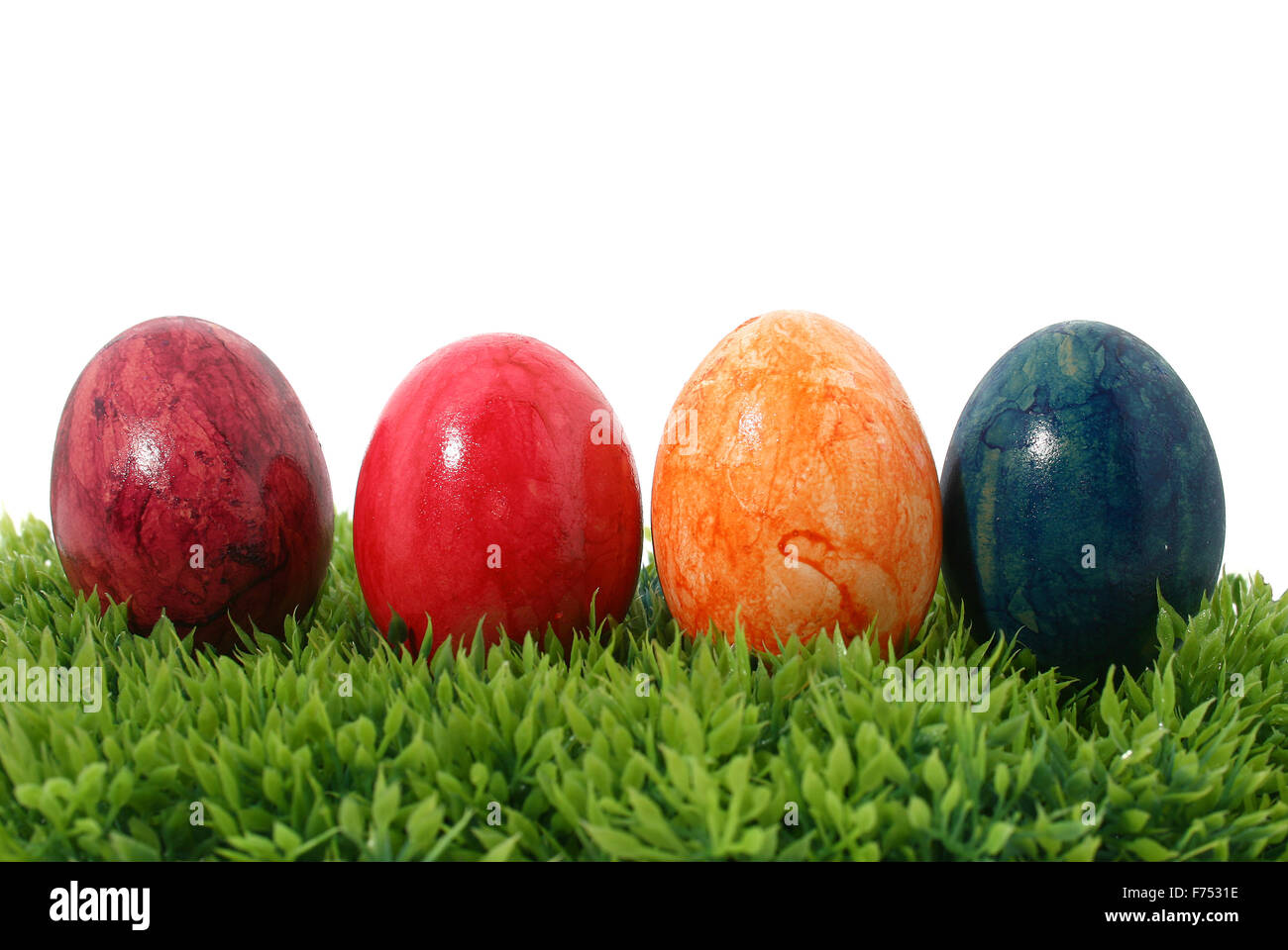 eastereggs on grass Stock Photo - Alamy