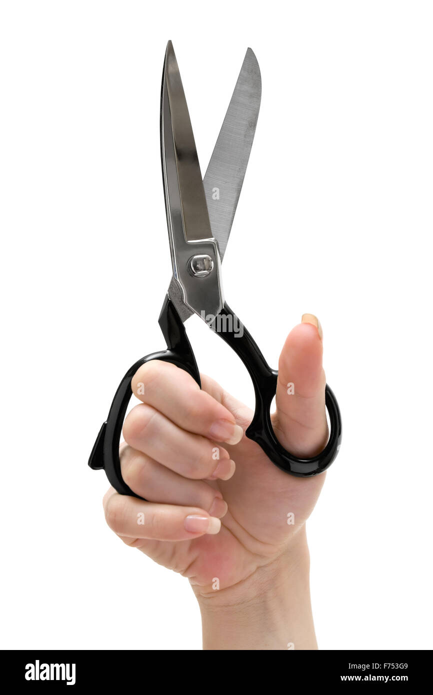 Hand Holding Scissors Stock Photo - Alamy