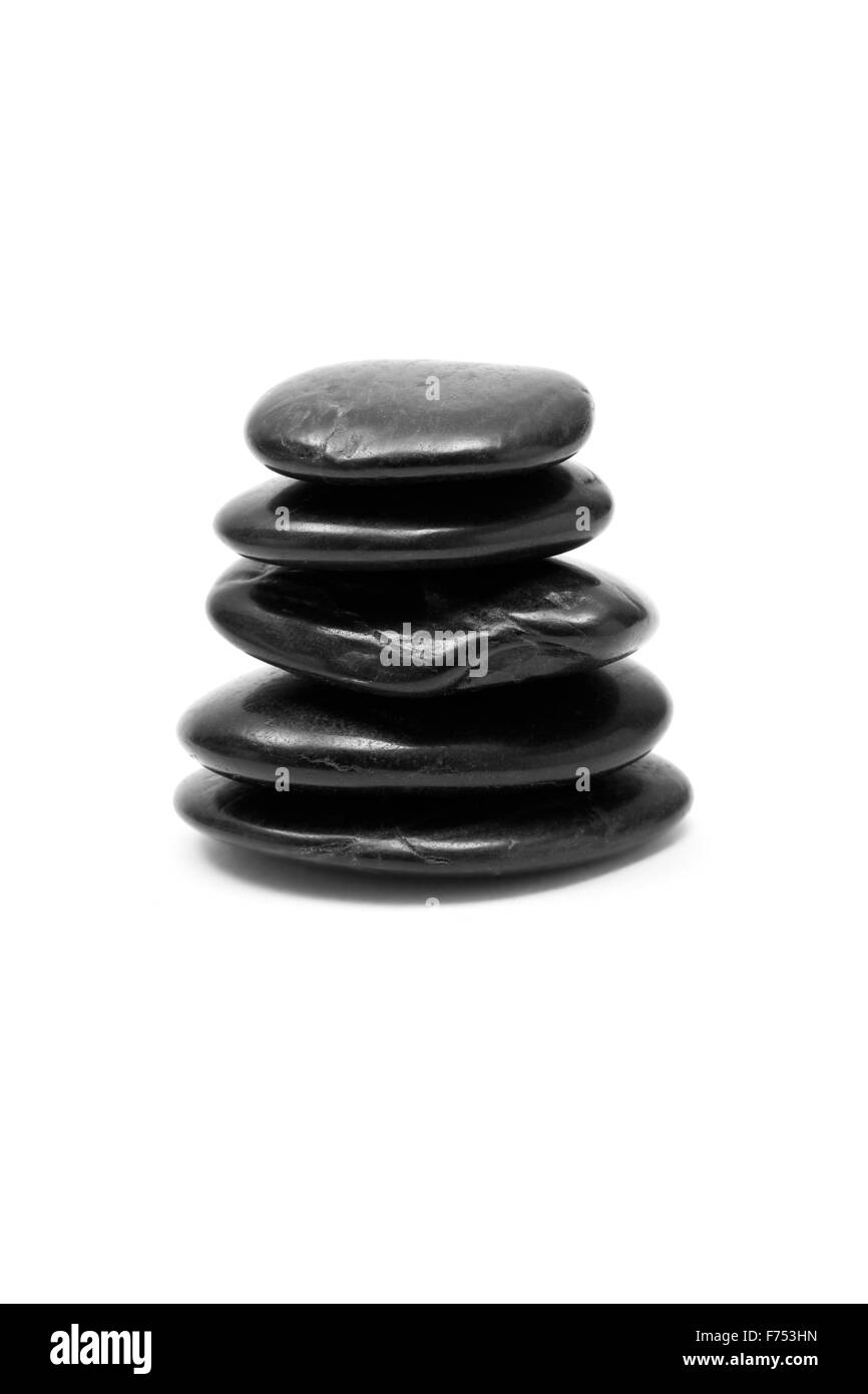 Stacked Black Pebbles Stock Photo - Alamy