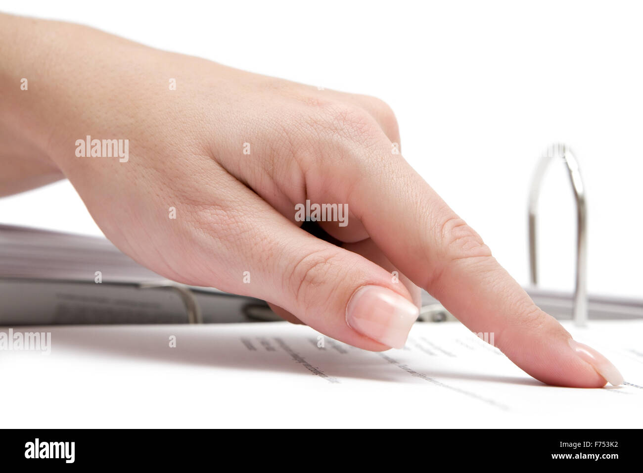 Pointing at a Document Stock Photo - Alamy