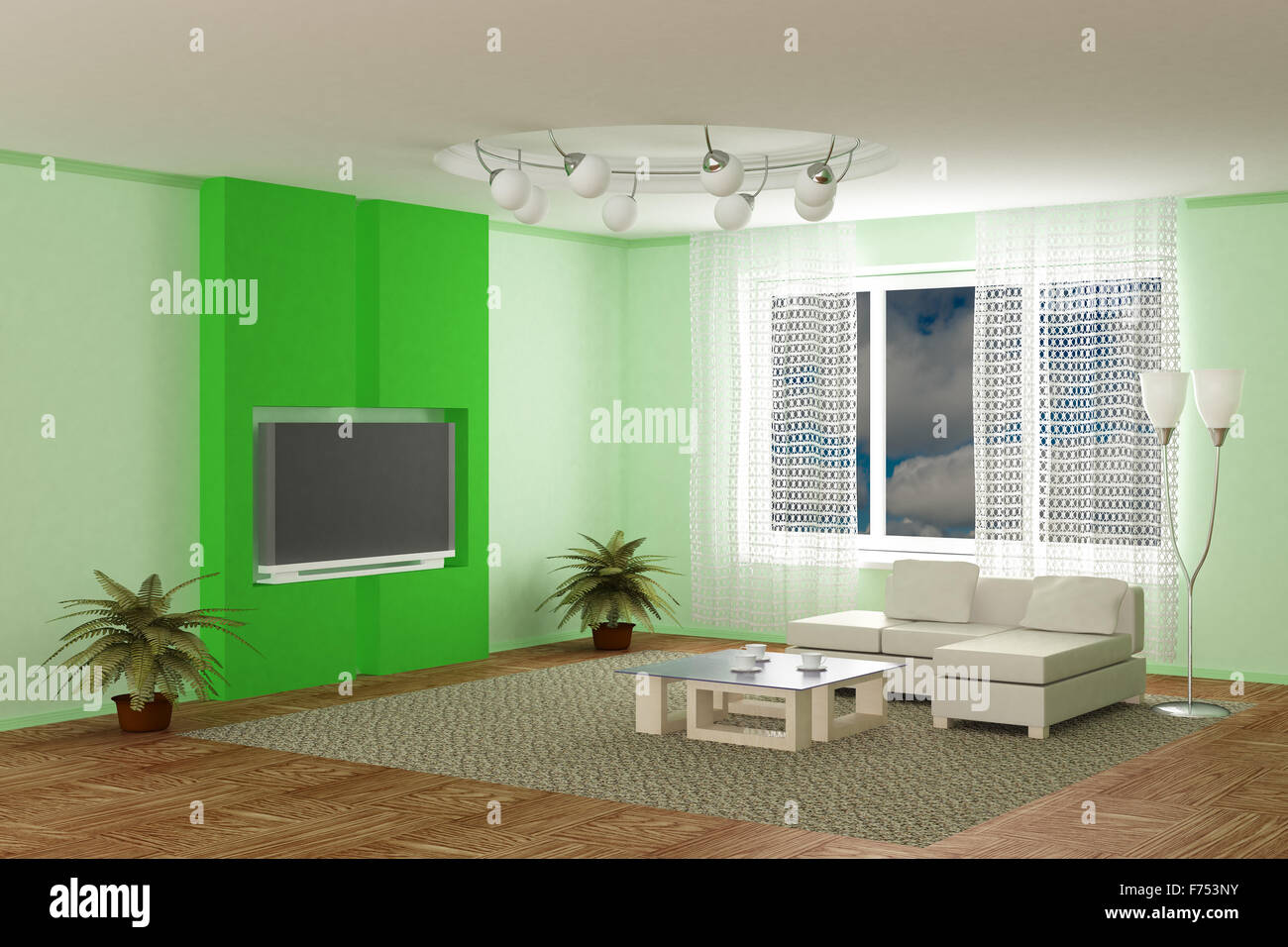 Interior of a room of rest. 3D image Stock Photo - Alamy