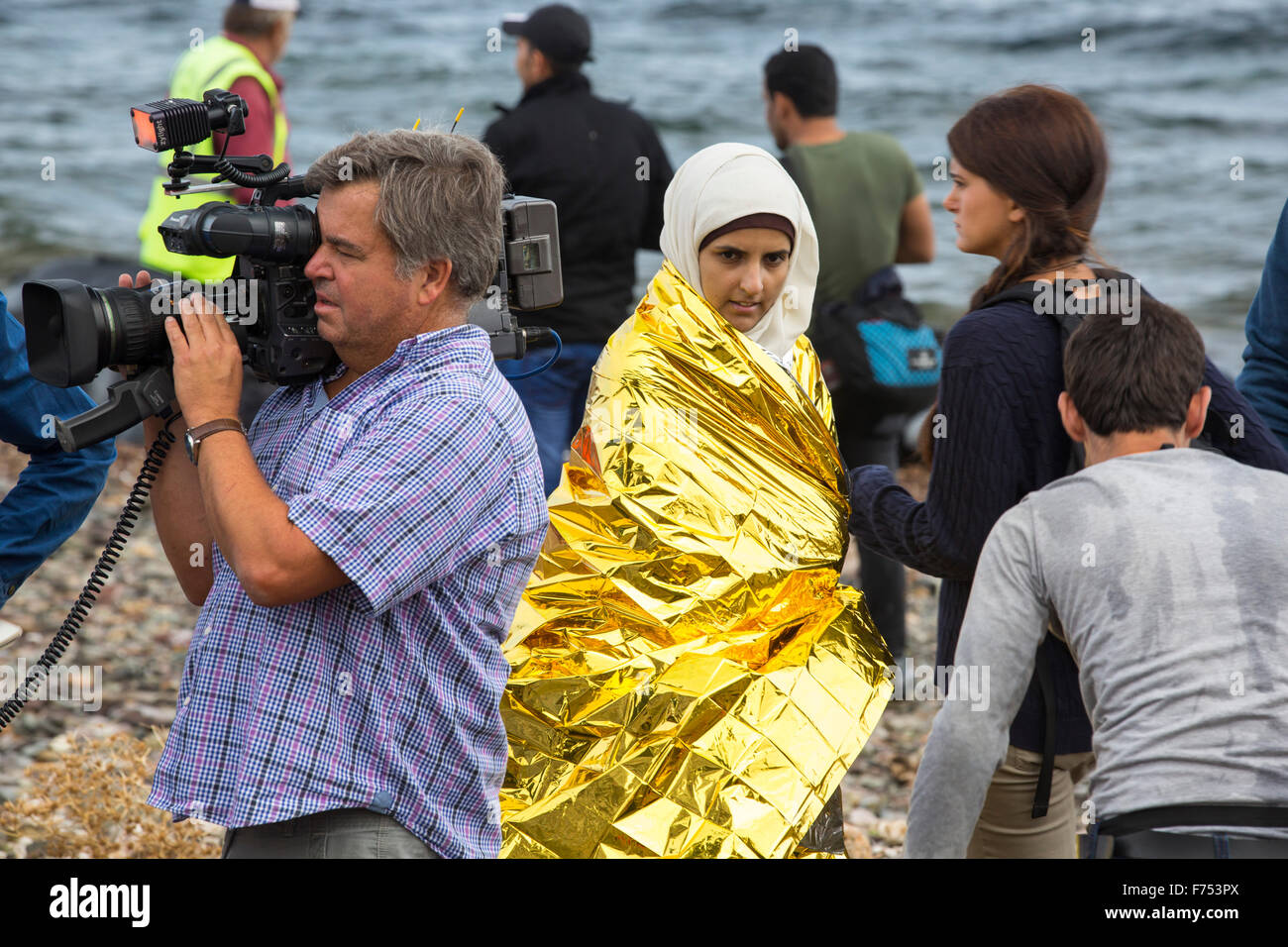 Syrian migrants fleeing the war and escaping to Europe, landing on the ...