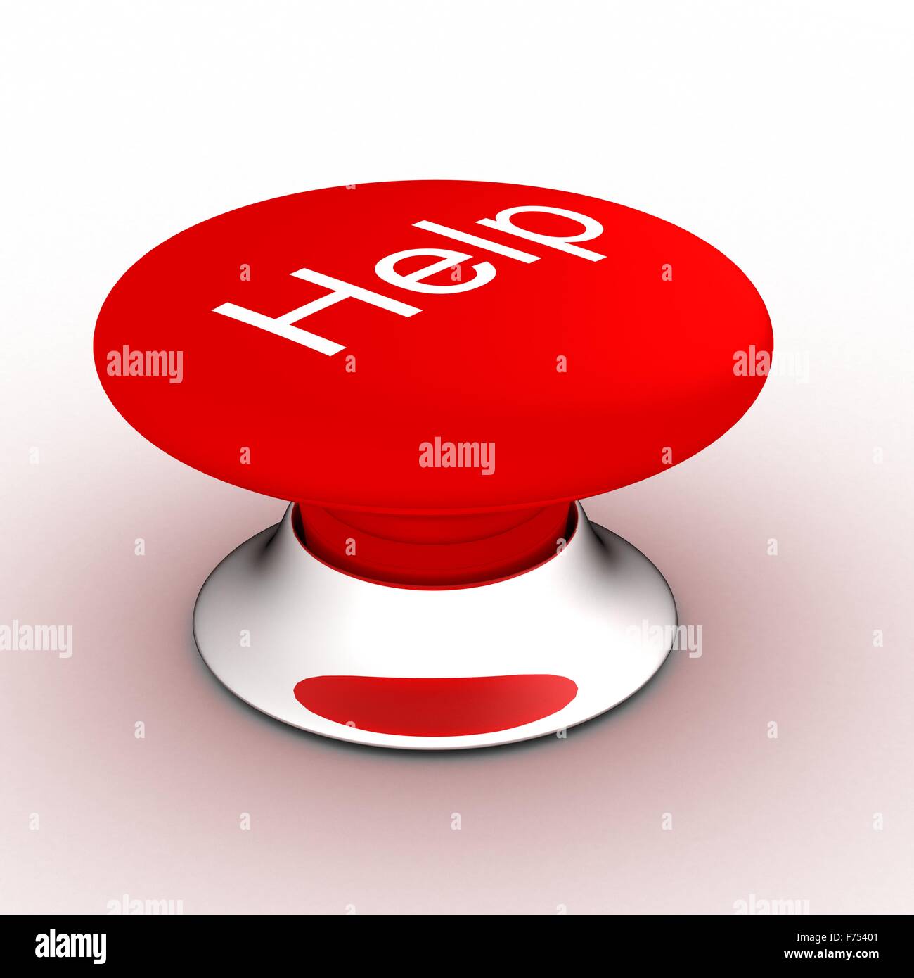 button with an inscription the help on a white background. 3D image ...