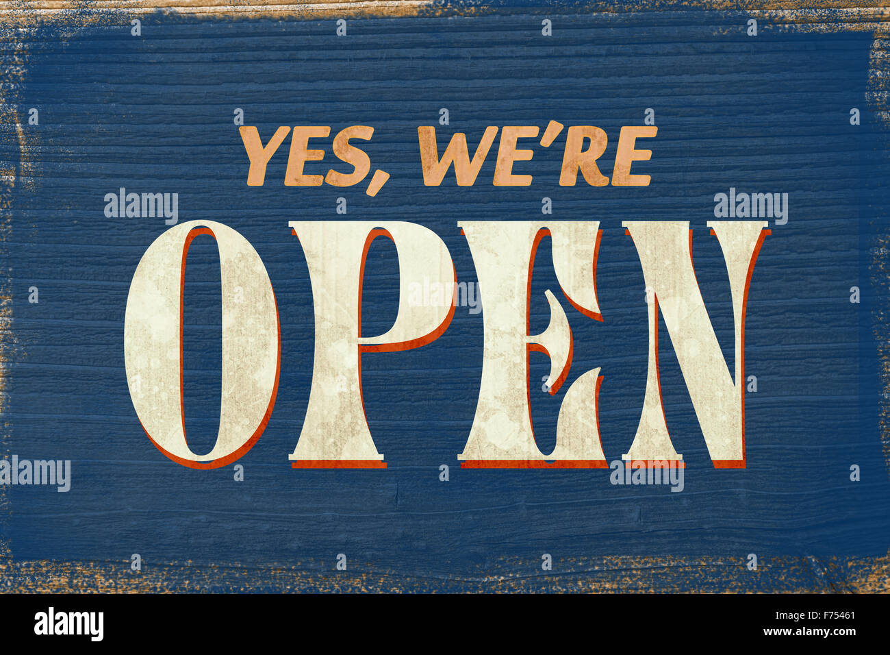 A Vintage coloured open sign Stock Photo - Alamy