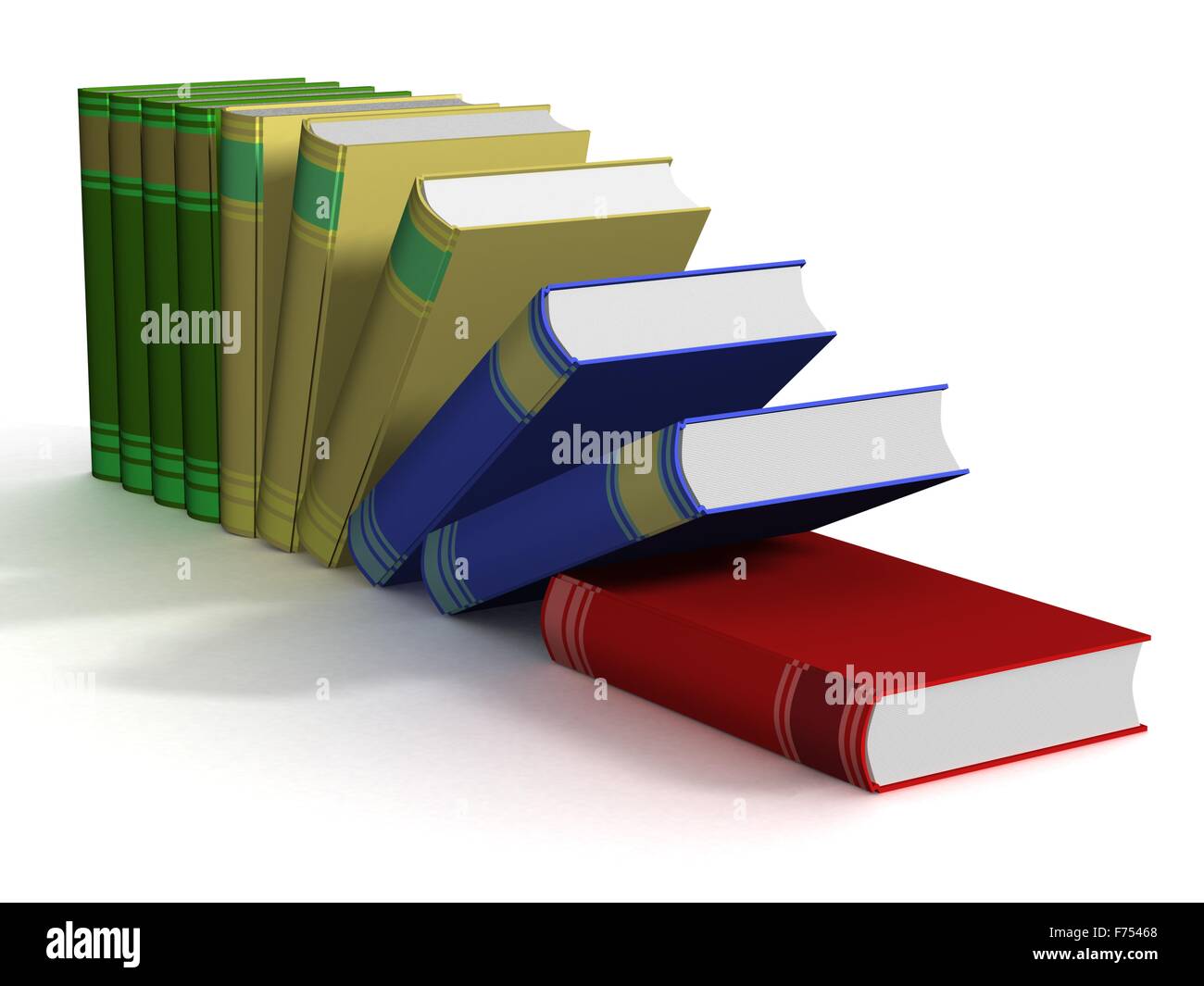 Falling books. 3D isolated image Stock Photo - Alamy