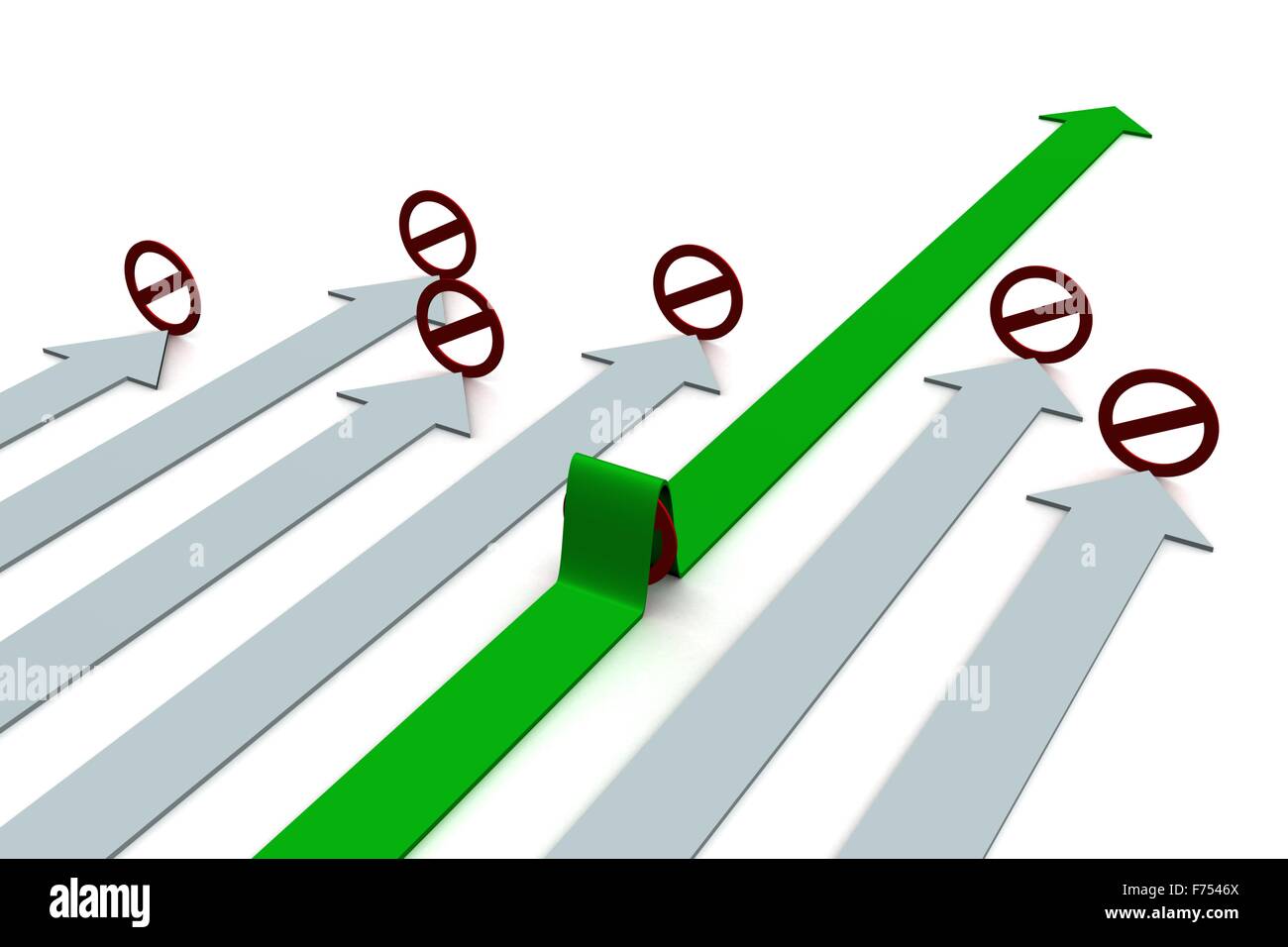 Choice of a direction of movement. 3D image Stock Photo - Alamy