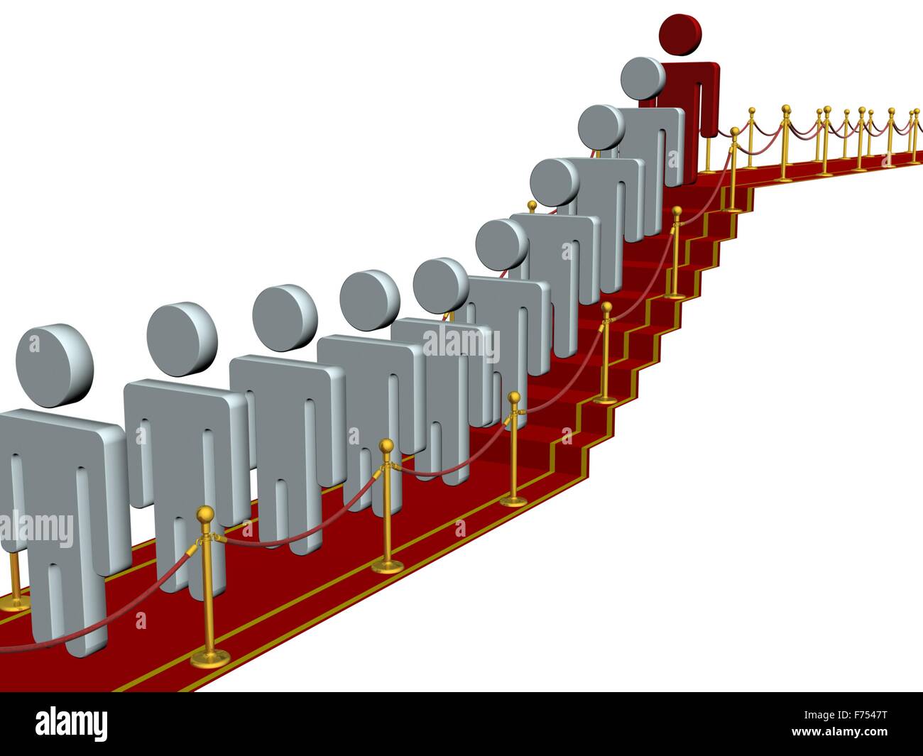 People standing on a red carpet path. 3D image Stock Photo - Alamy