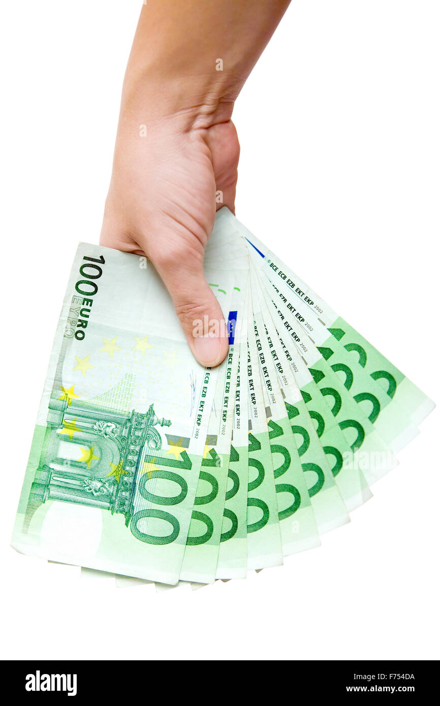 Presenting a Money Fan Stock Photo - Alamy