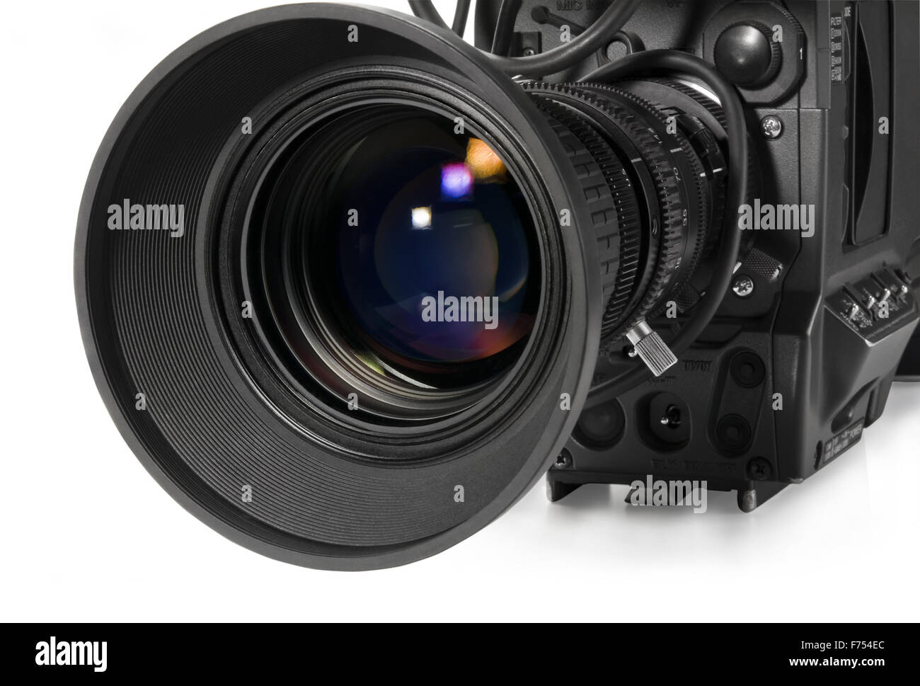 Professional digital video camera, isolated on white background Stock ...