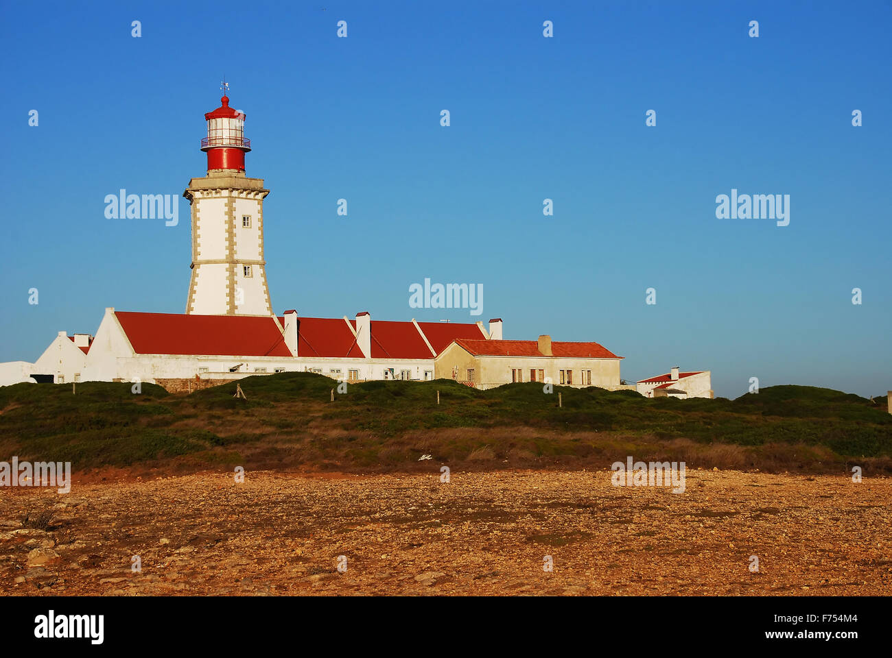 Lighthouse on Cape Espichel in Portugal Stock Photo - Alamy
