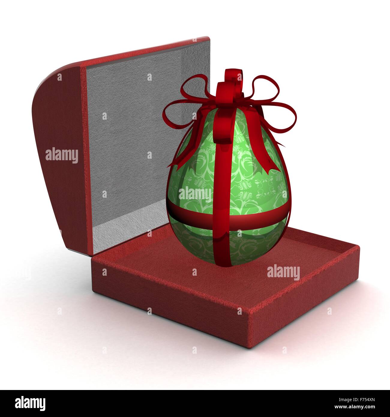 egg in gift packing. 3D image Stock Photo - Alamy