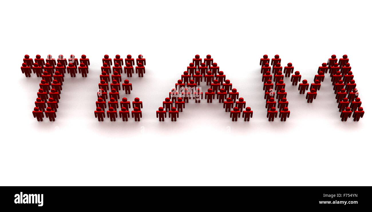 Conceptual image of teamwork. 3D image Stock Photo - Alamy