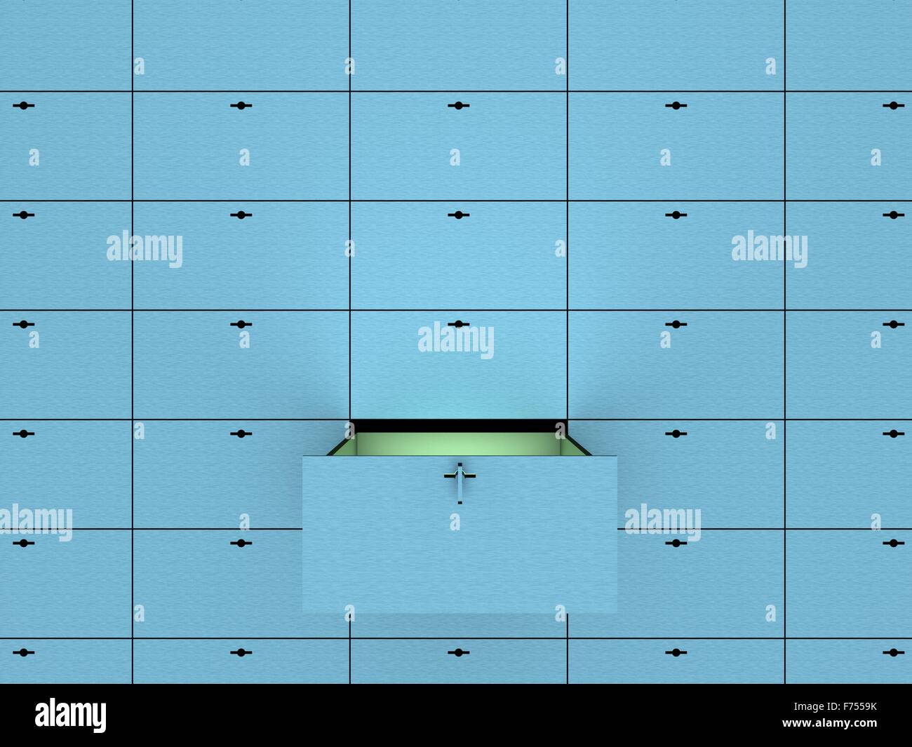 Open cell in safety deposit box. 3D image Stock Photo - Alamy