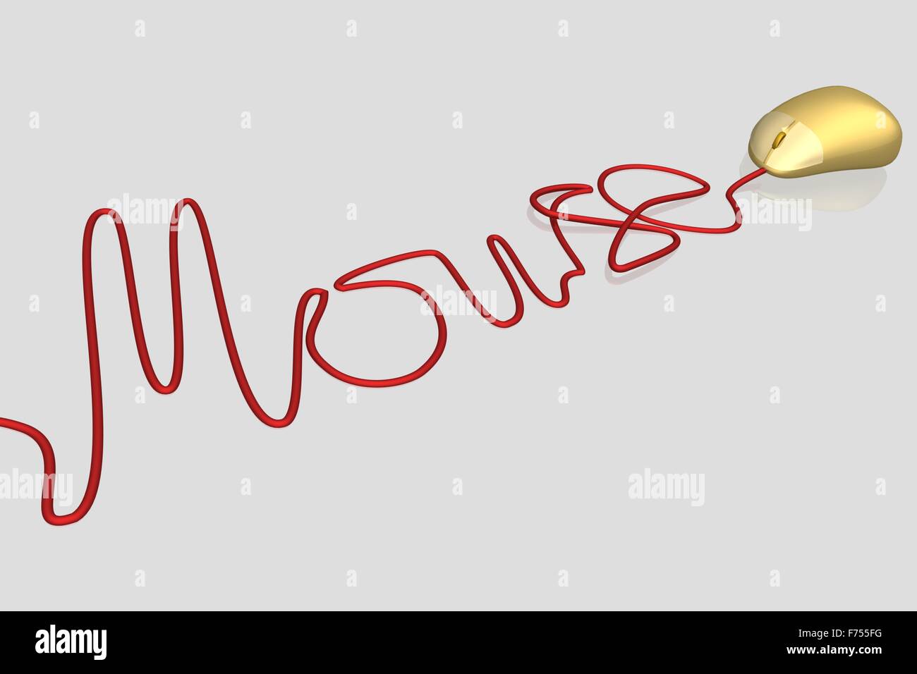 The gold computer mouse. 3D image Stock Photo - Alamy