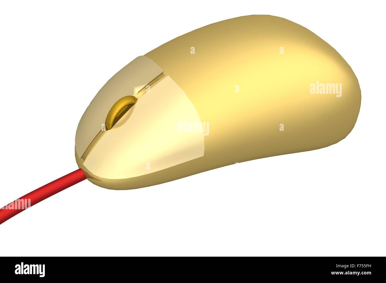 The gold computer mouse. 3D image Stock Photo - Alamy