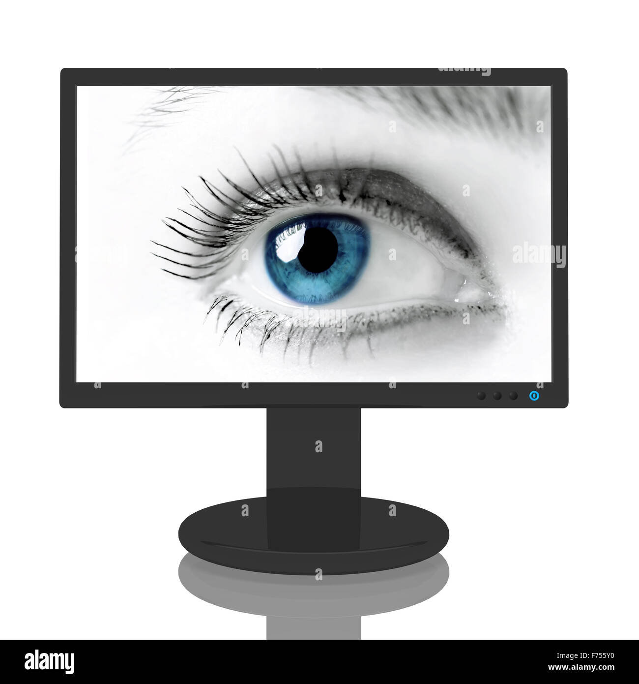 Monitor with blue eye Stock Photo - Alamy