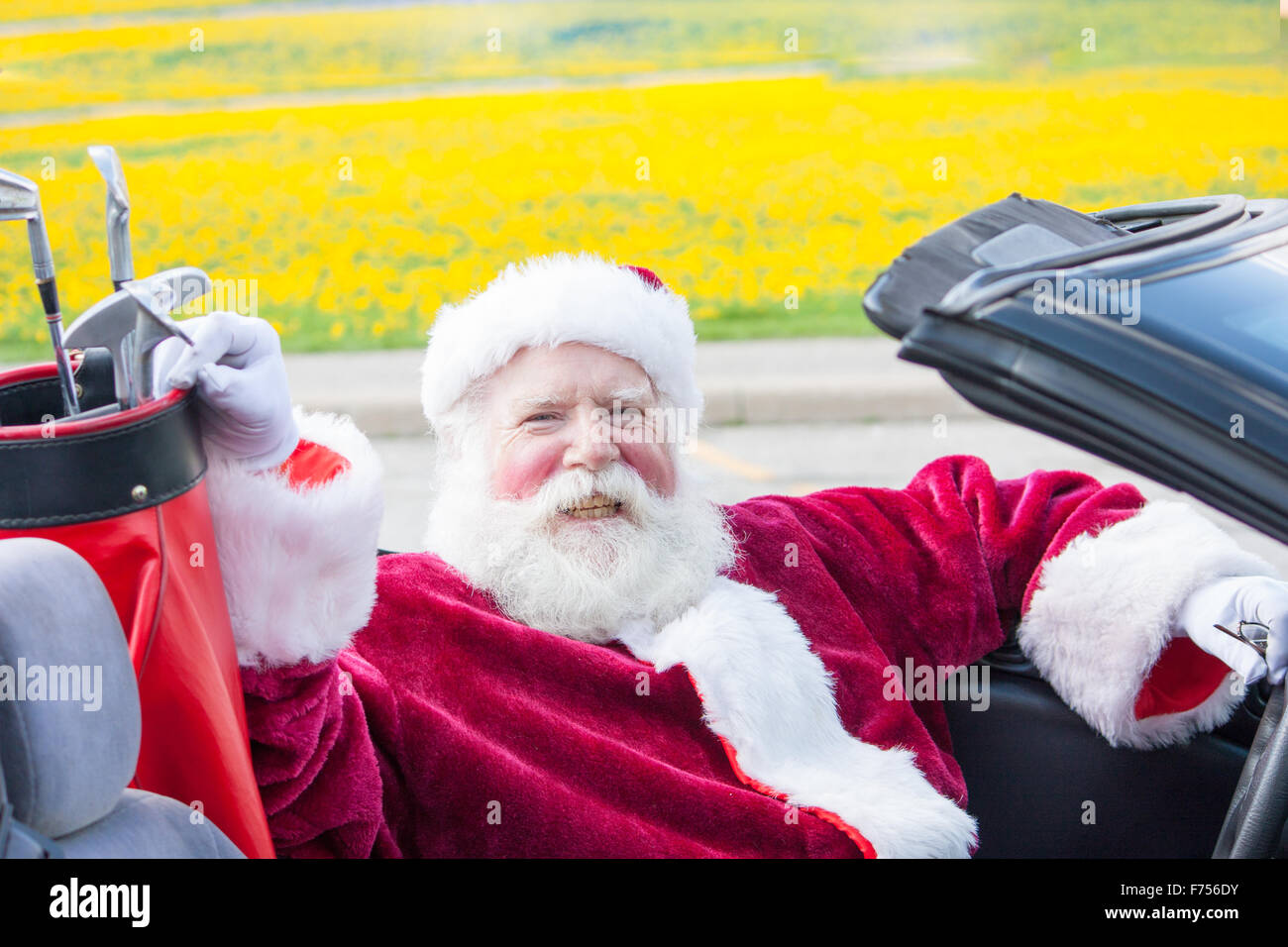 Santa driving hi-res stock photography and images - Alamy
