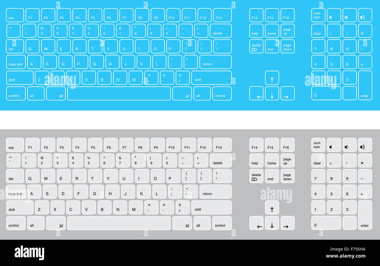 Stylised computer keyboards Stock Photo - Alamy