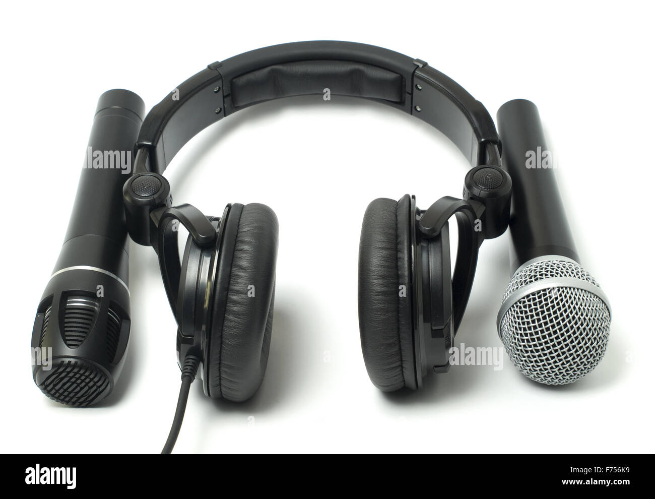 microphone and headphone Stock Photo - Alamy