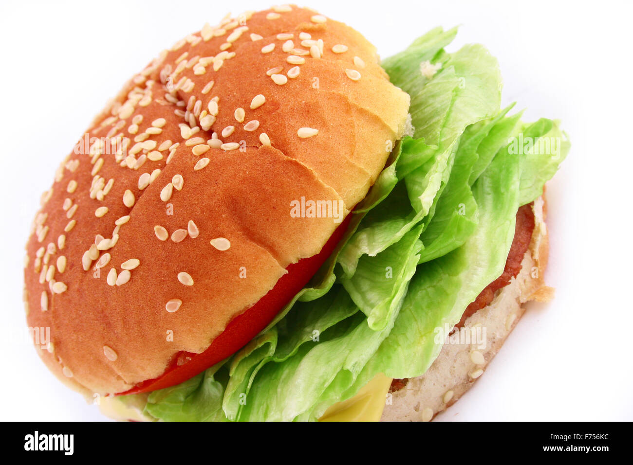 Big Juicy Classic Beef Burger Stock Photo - Alamy
