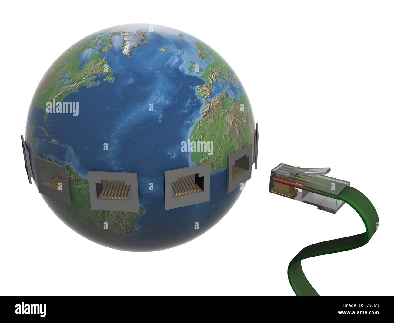 Global communication in the world. 3D image Stock Photo - Alamy