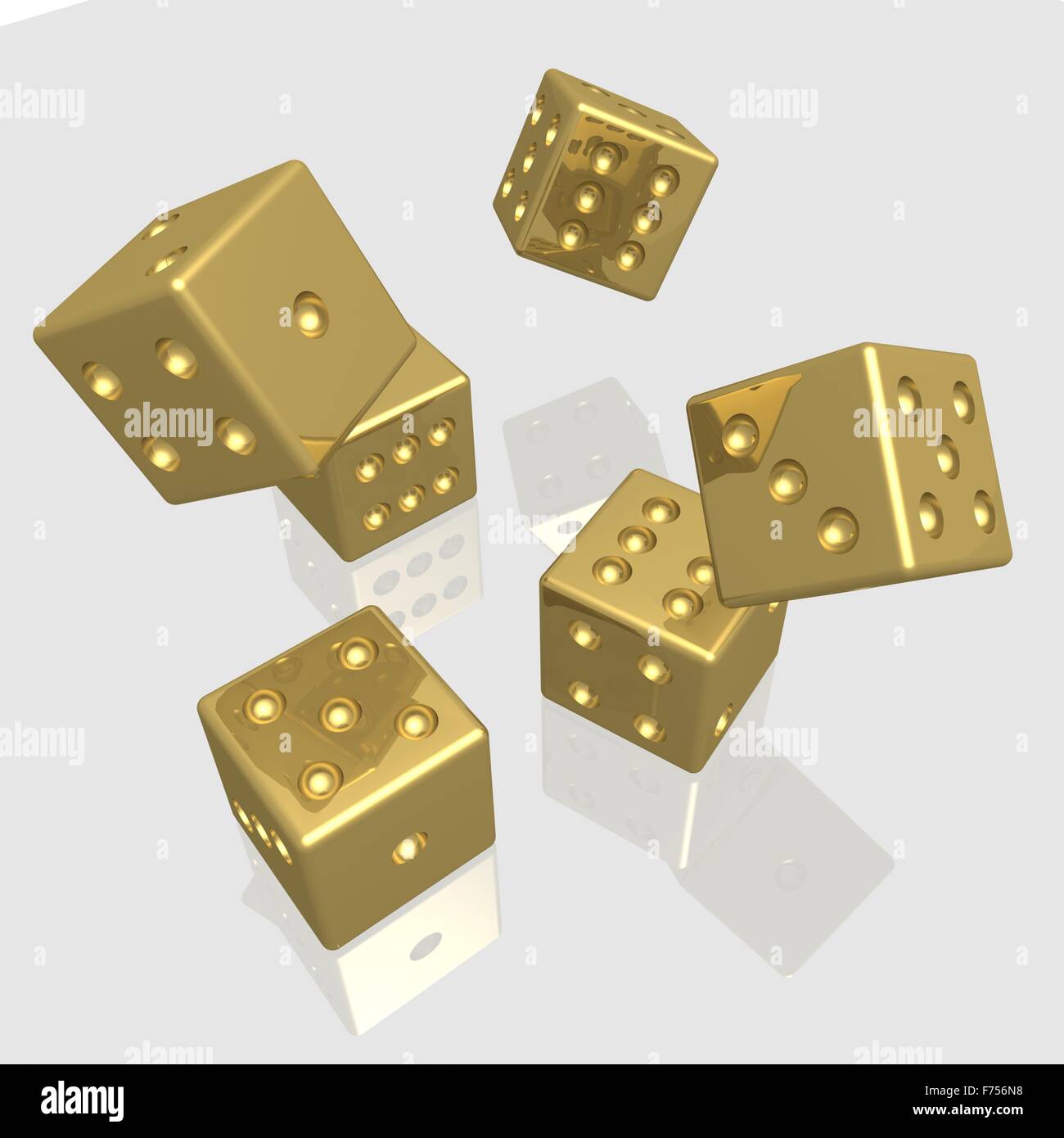 Playing bones. the 3D image with reflection Stock Photo - Alamy