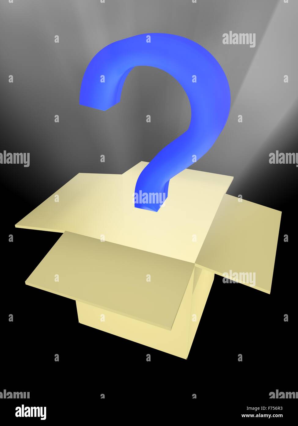Unknown surprise in a box. Abstract 3D image Stock Photo - Alamy
