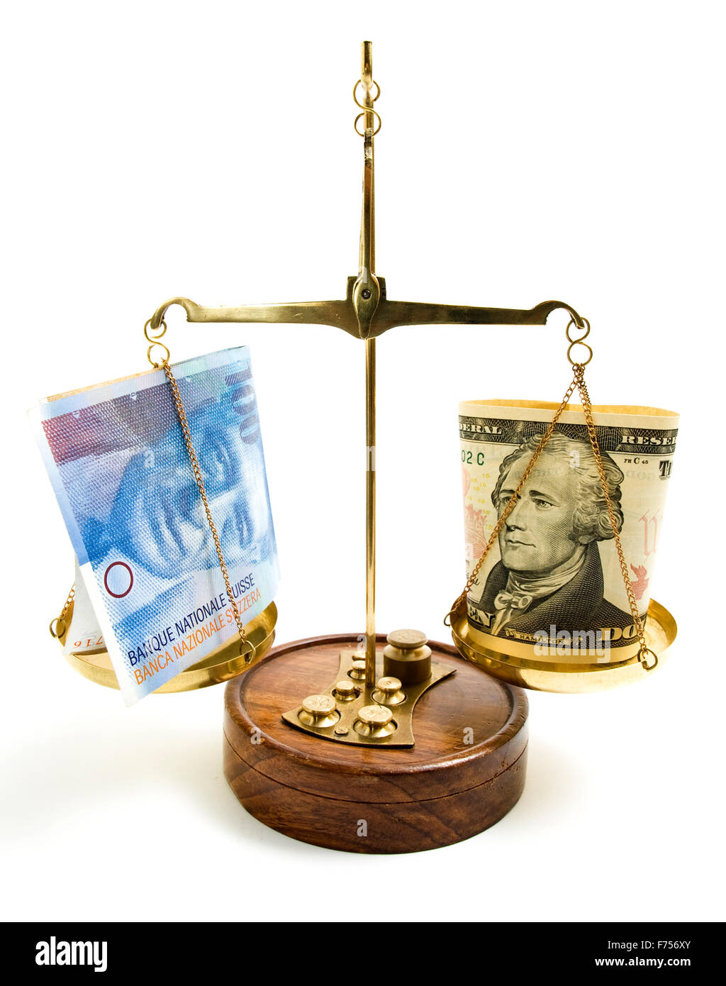 money on a balance scale Stock Photo - Alamy
