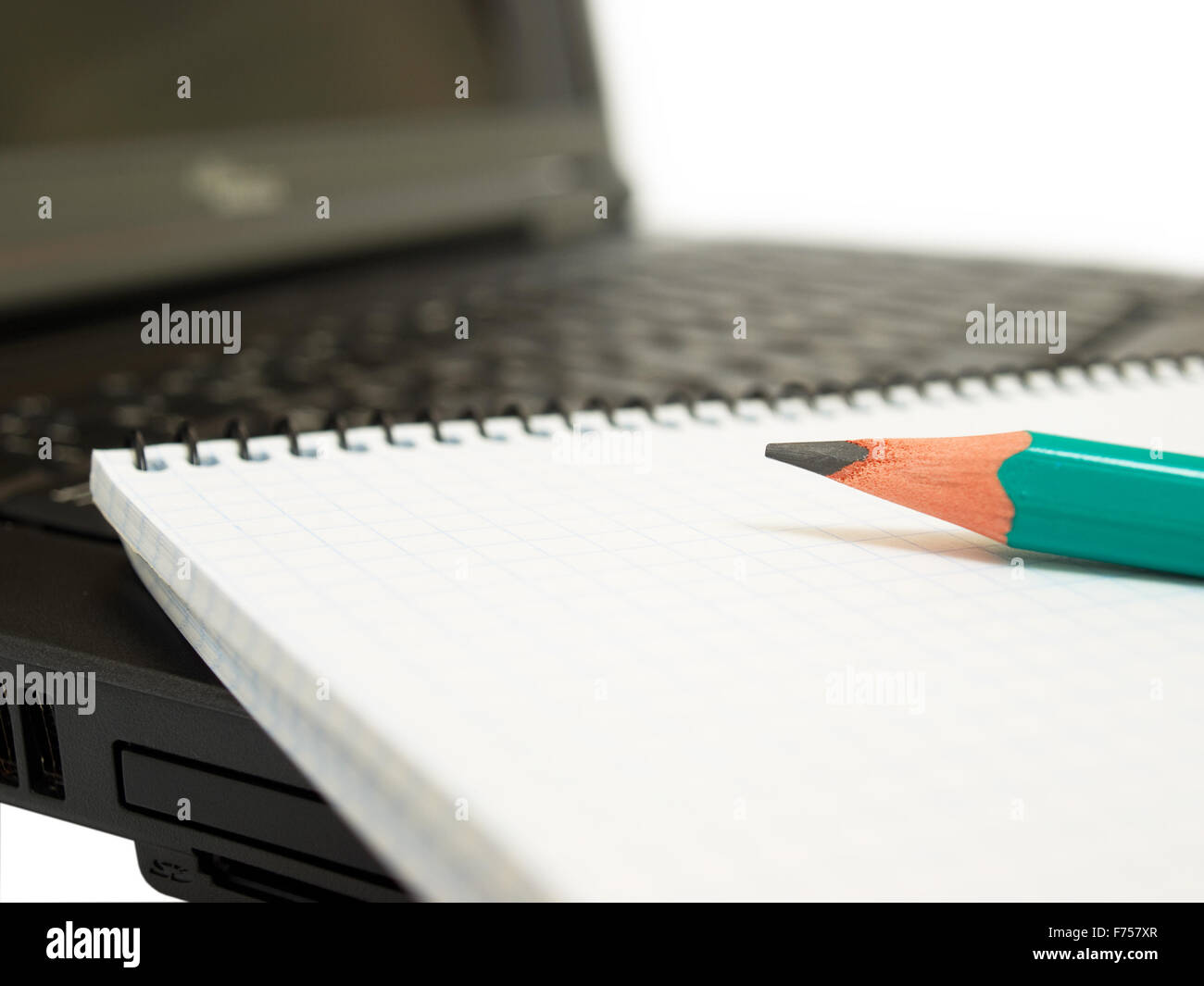 Notebook and pencil Stock Photo - Alamy
