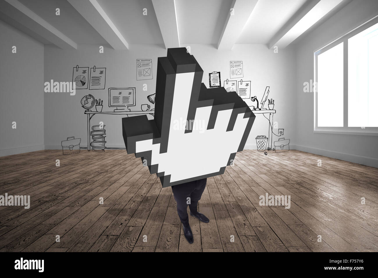 Composite image of cursor with legs Stock Photo - Alamy