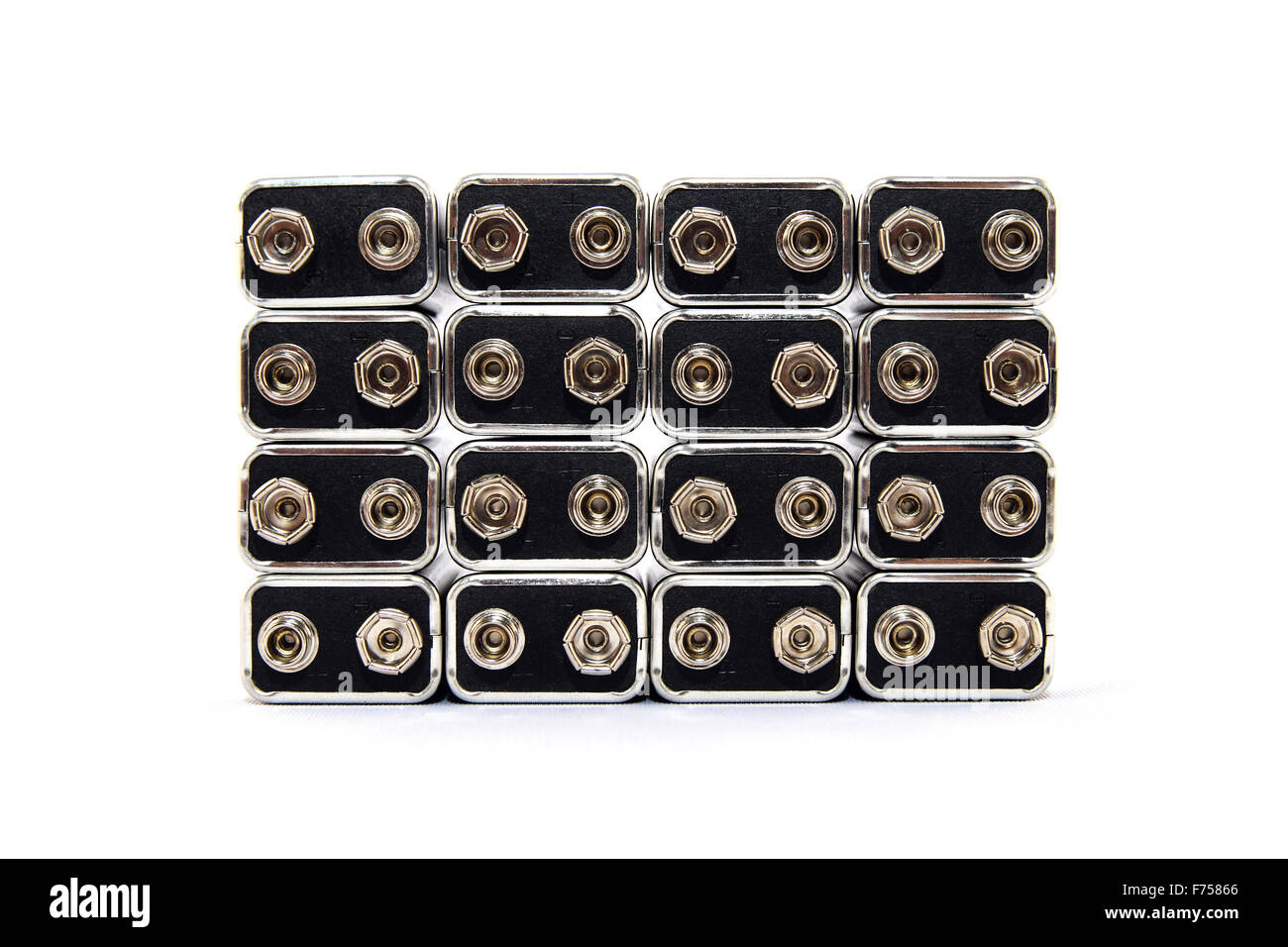 Nine volt batteries on white background Stock Photo - Alamy