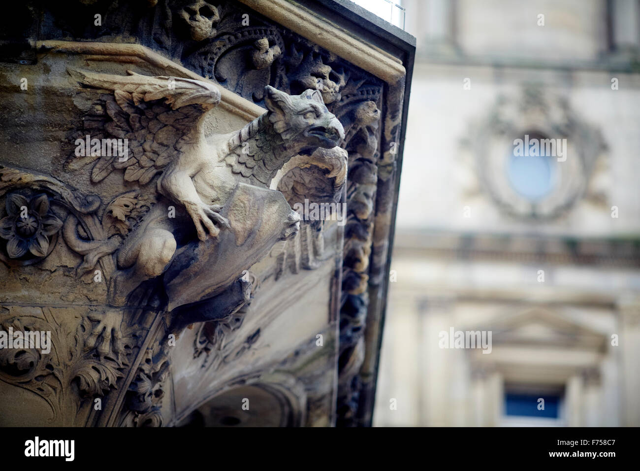 Manchester King Street building detail Gothic dragon phoenix gargoyle ...