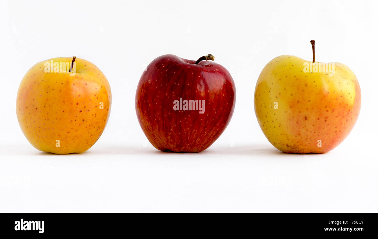 Three apples Cut Out Stock Images & Pictures - Alamy
