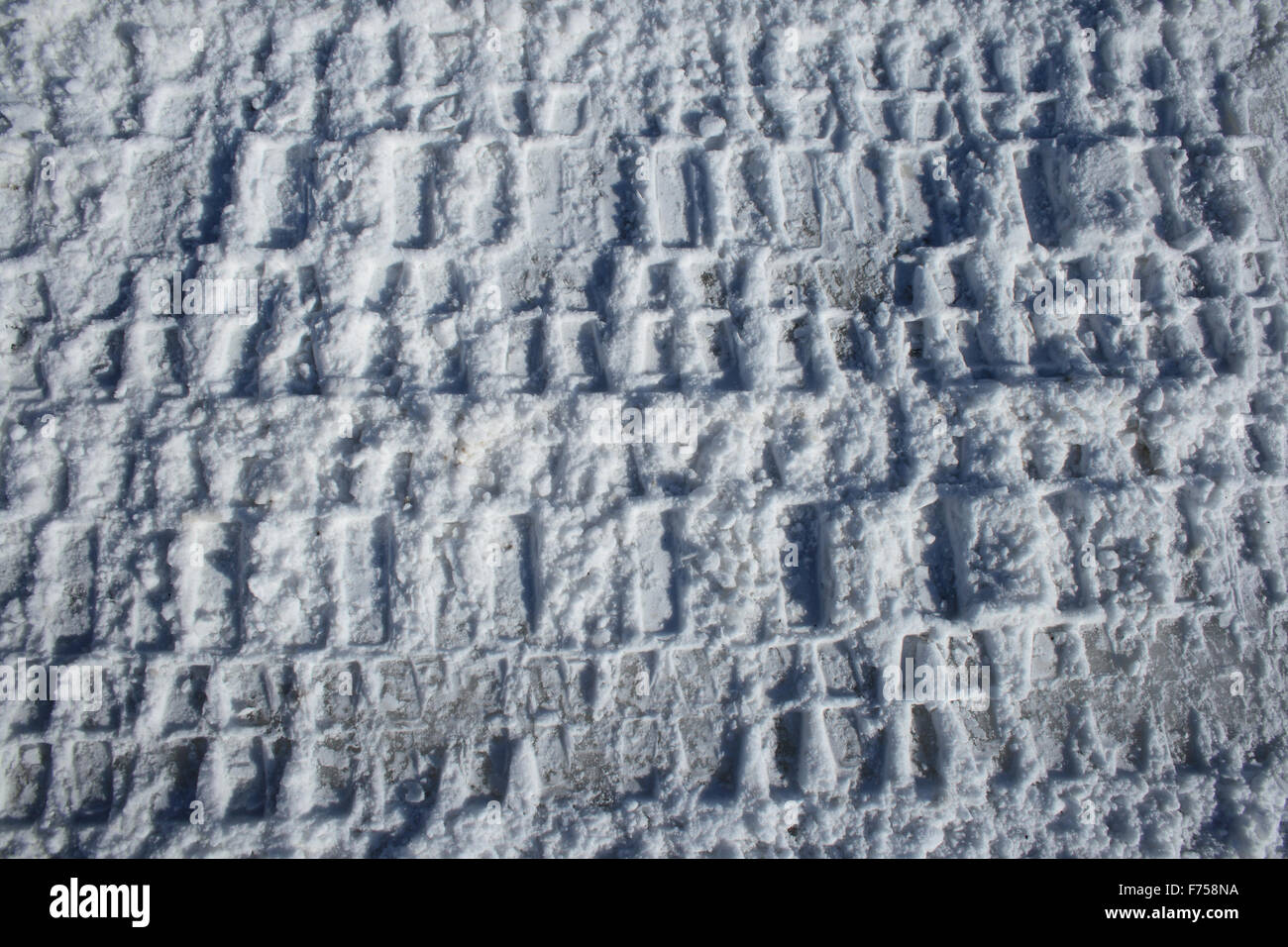 Tire tracks in snow Stock Photo - Alamy