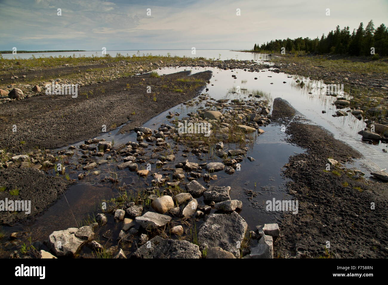 The limestone Lake Huron at Dorcas Bay, Bruce Peninsula National Park ...