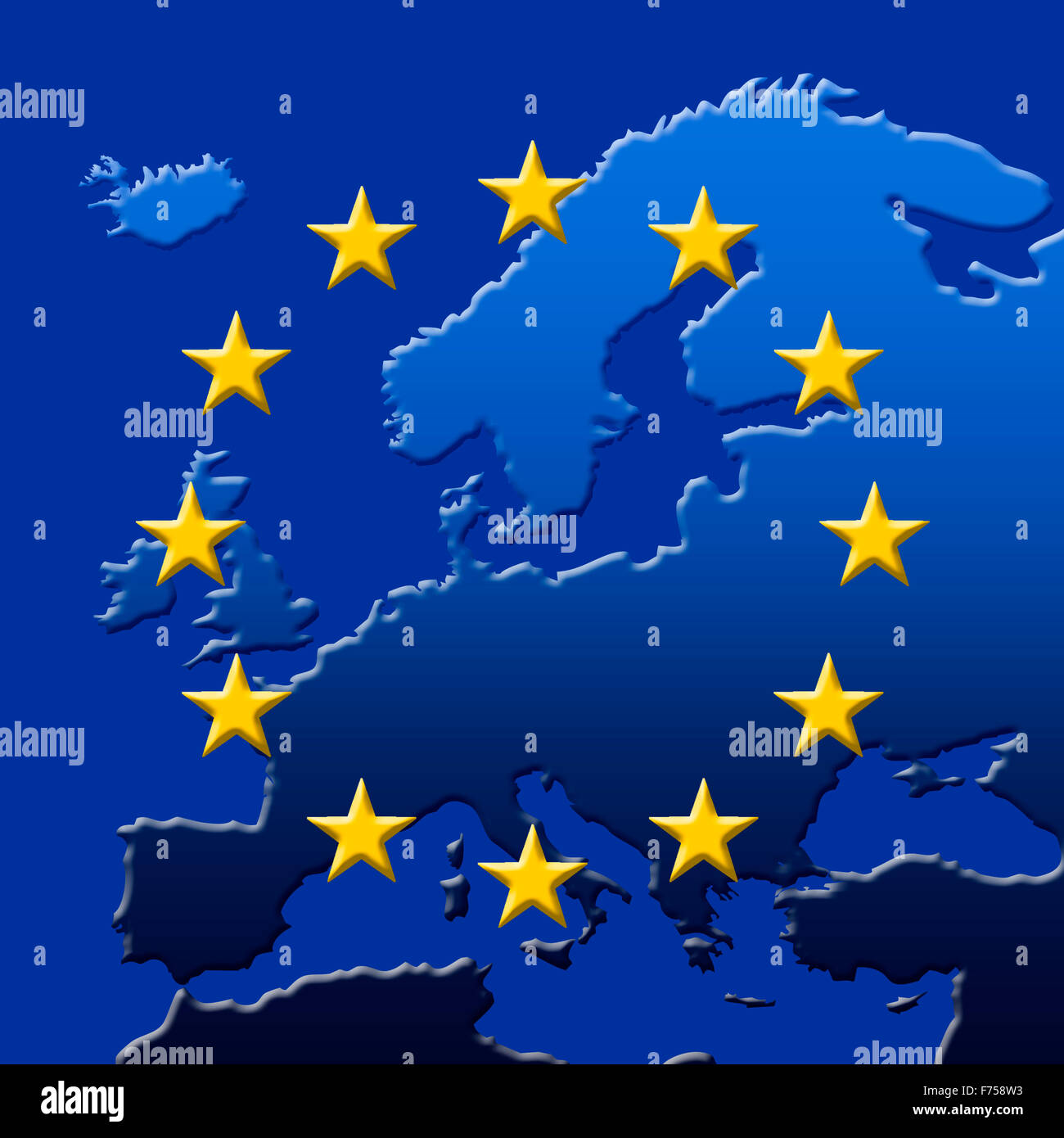 Eu flag europe map hi-res stock photography and images - Alamy