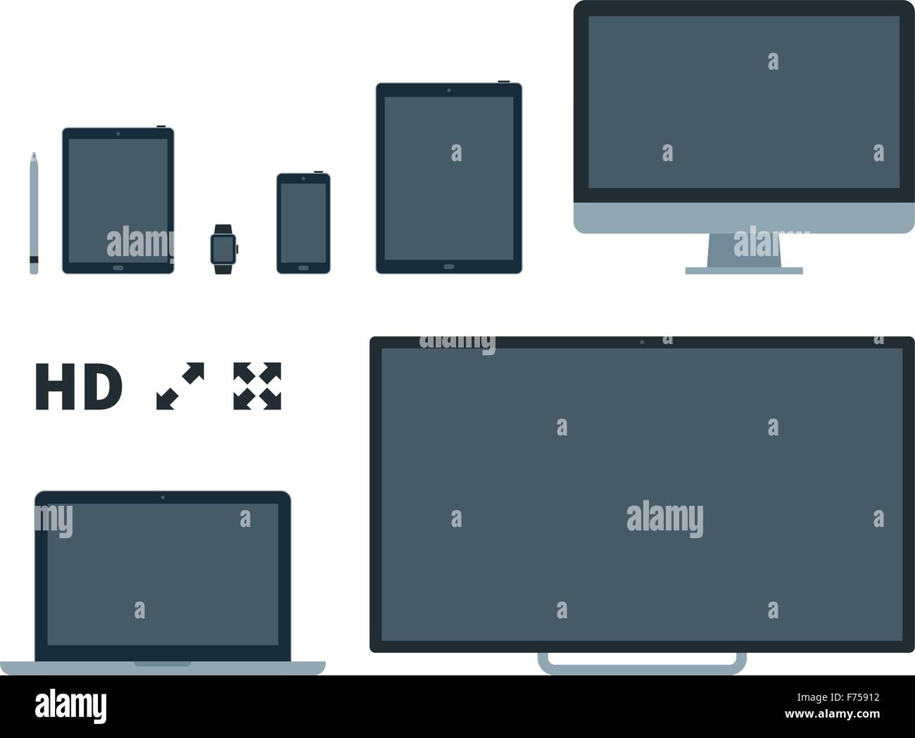 Screens flat vector illustration Stock Vector Image & Art - Alamy