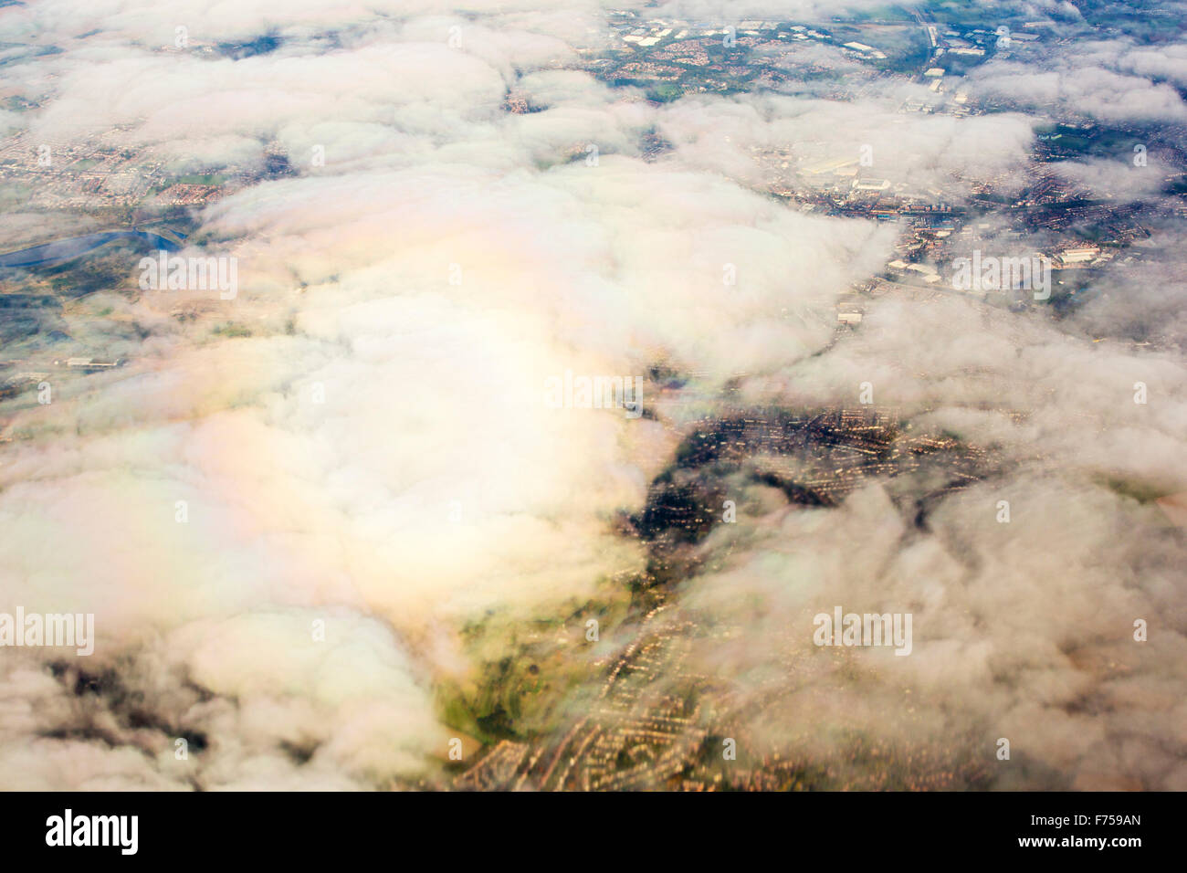 A plane casting a Broken Spectre (a shadow of the object surrounded by ...
